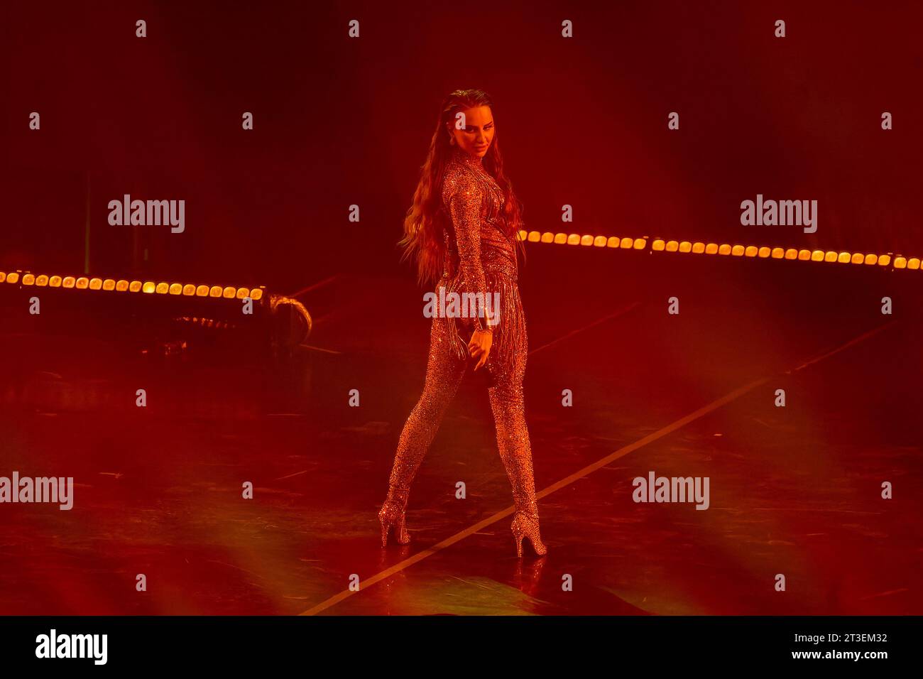 Moscow. Singer Asti (Anna Asti) performs at her solo concert `Phoenix ...