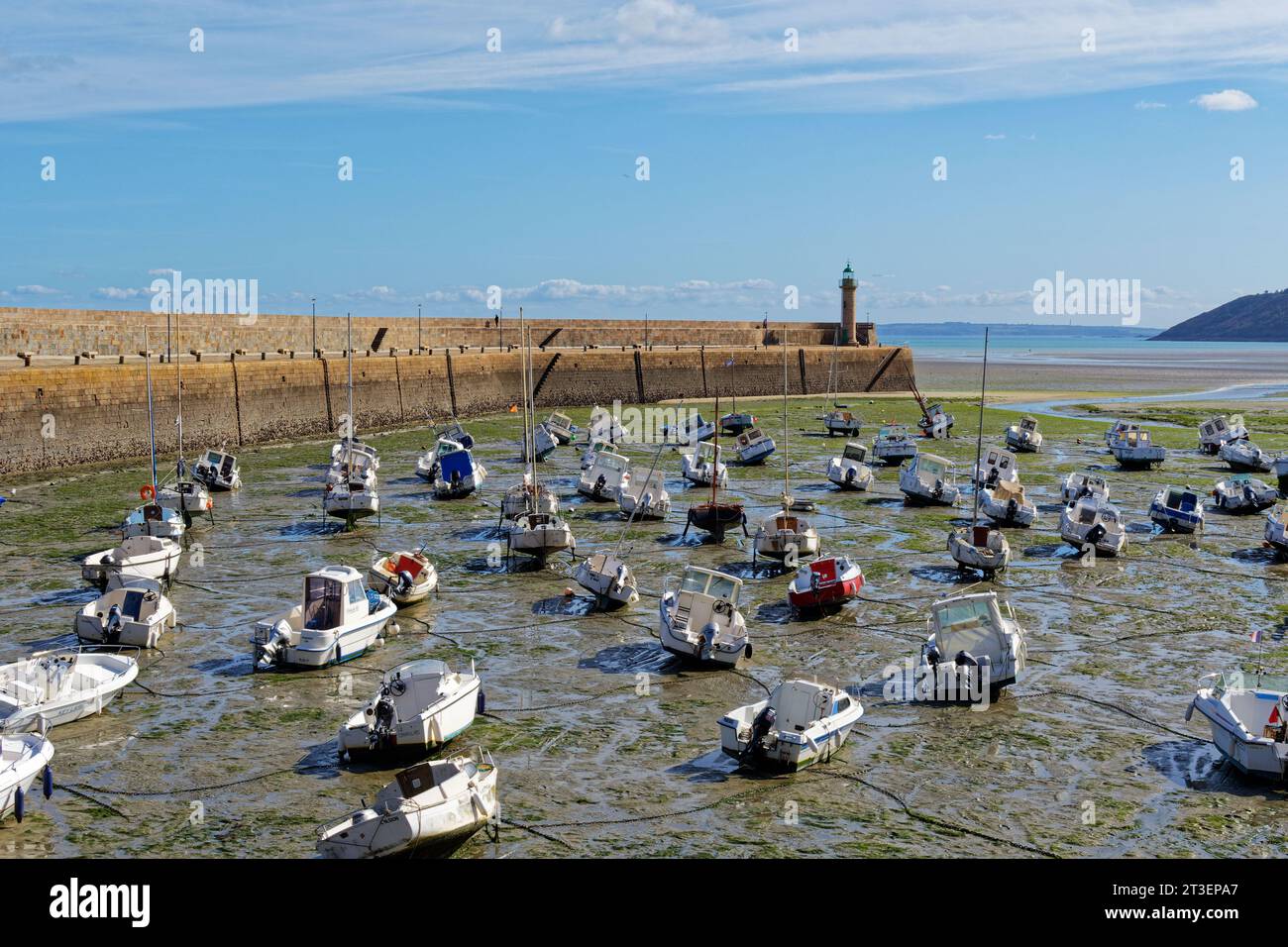Binic (Brittany, north western France): the pier and the outer harbour ...