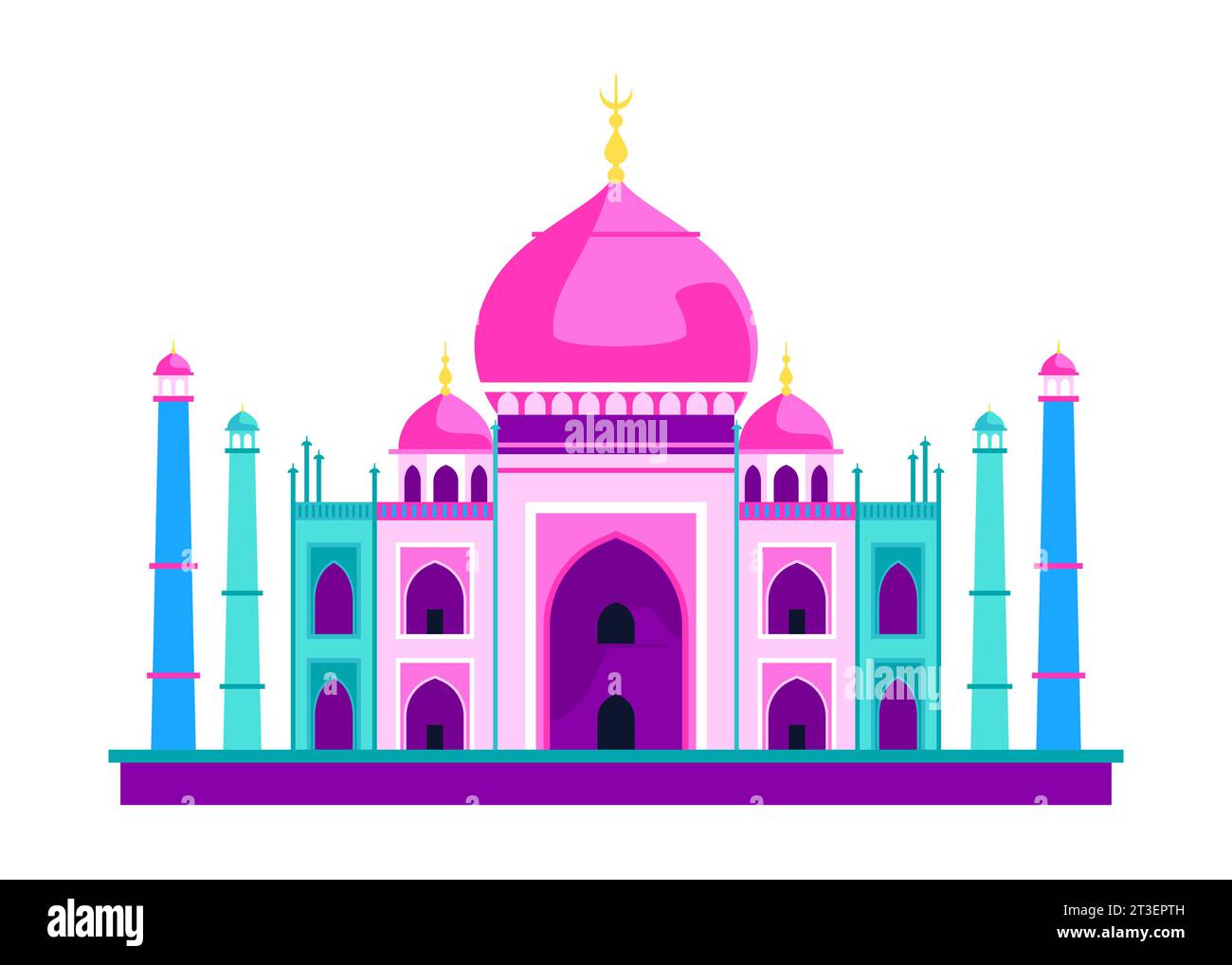 Taj Mahal - modern flat design style single isolated image Stock Vector ...