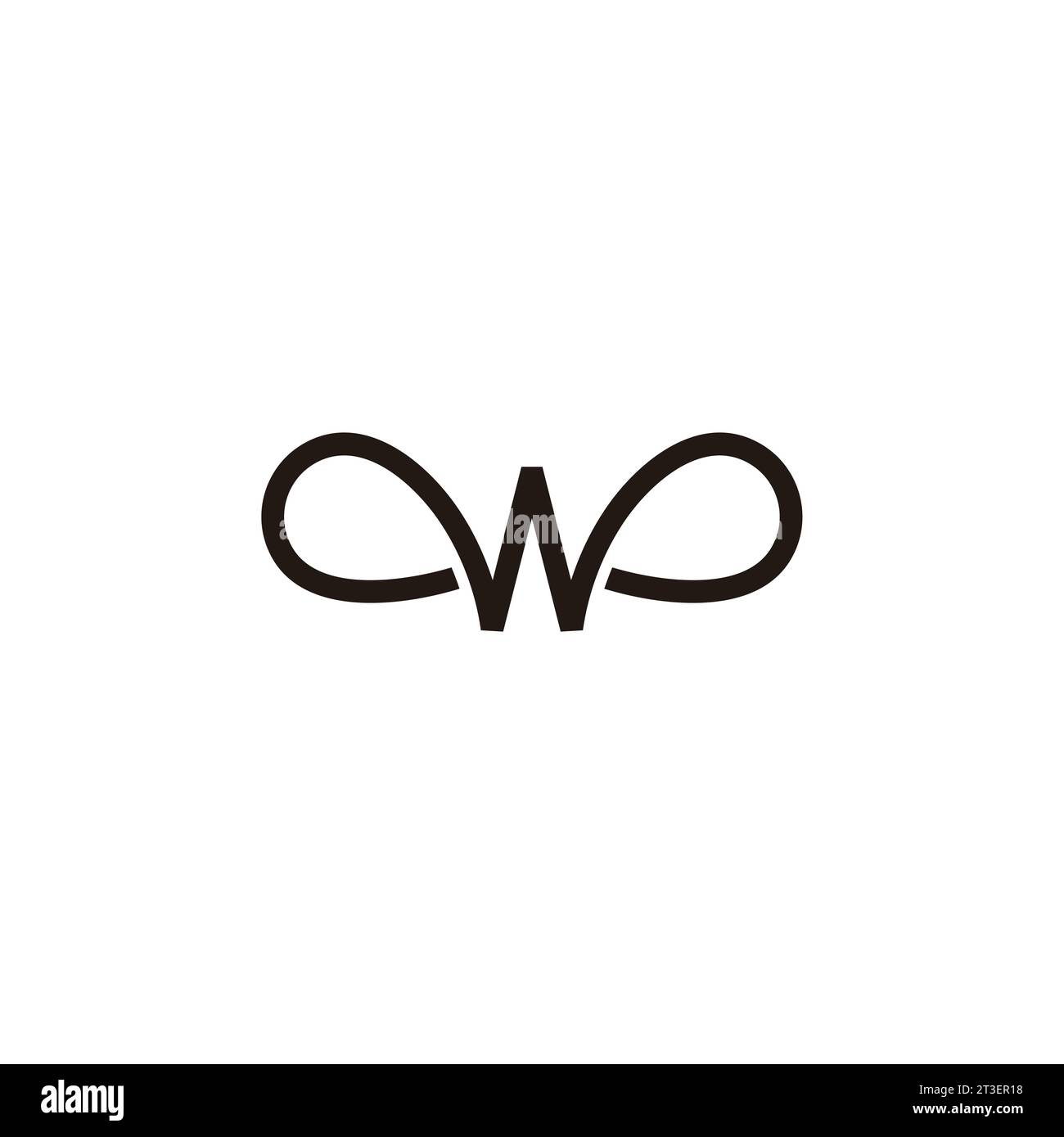 letter w loop wings line logo vector Stock Vector Image & Art - Alamy