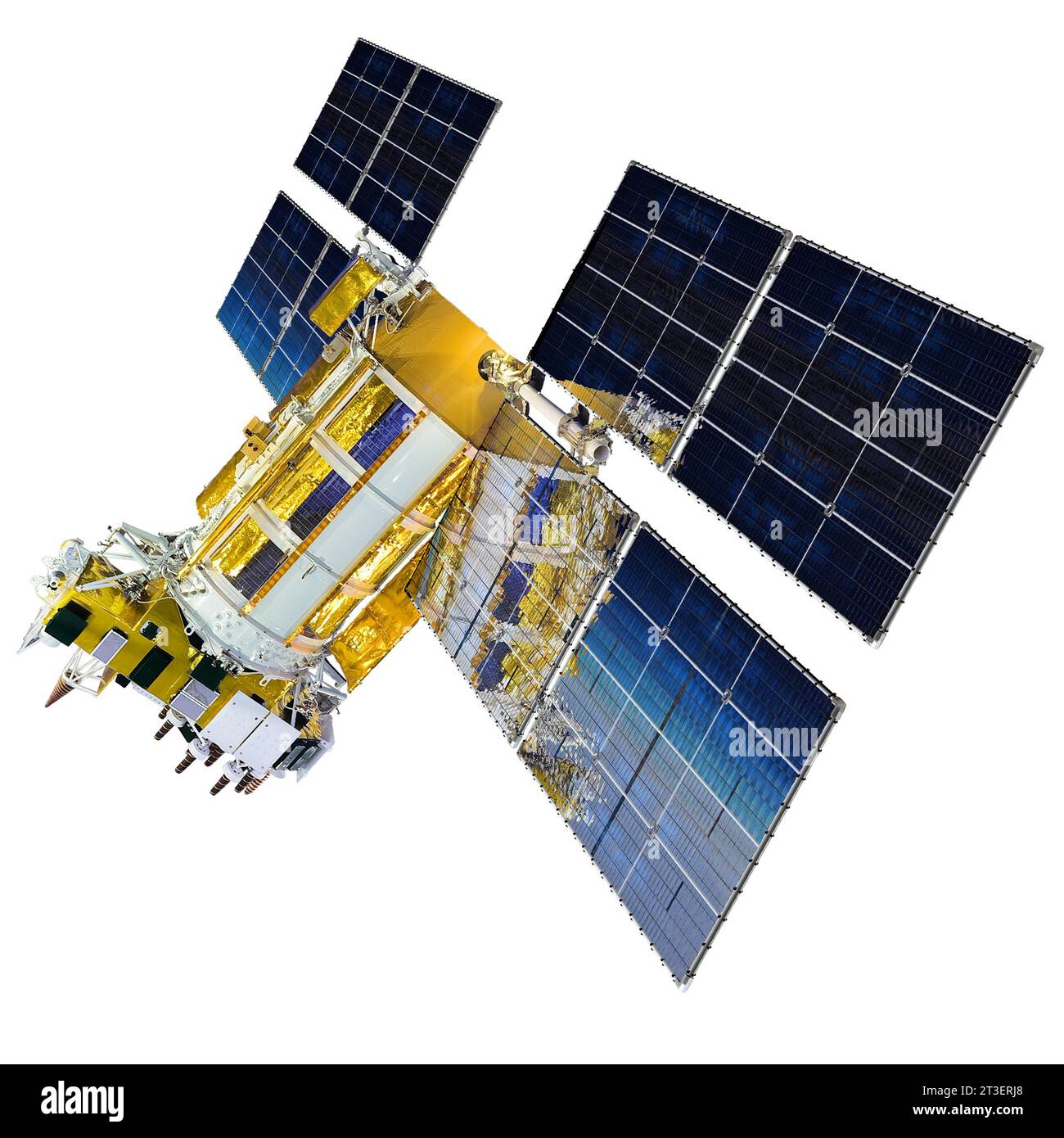GLONASS-M navigation satellite isolated on white background Stock Photo ...