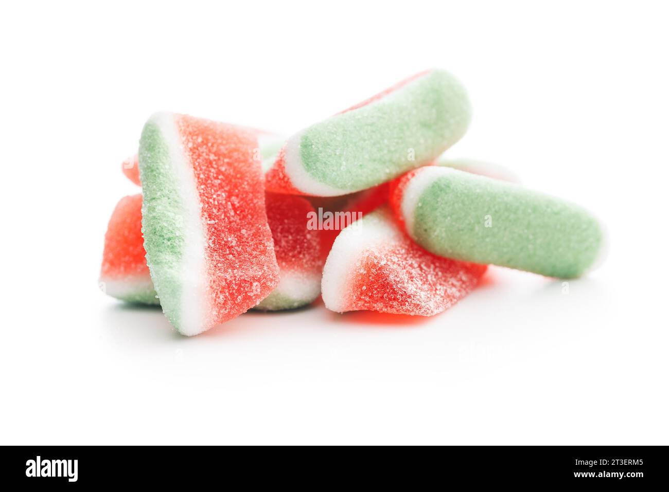 Watermelon jelly candies isolated on the white background Stock Photo ...