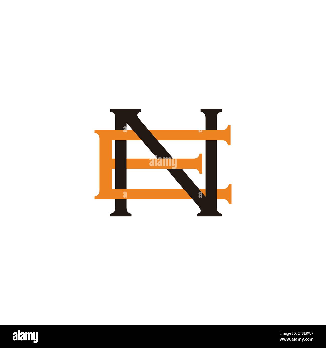 letter ne overlapping font simple logo vector Stock Vector Image & Art ...