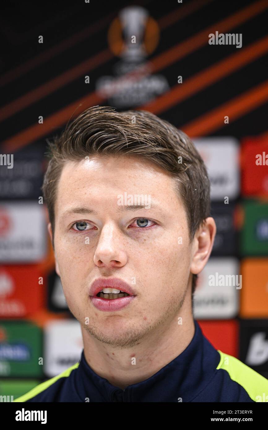 Brussels, Belgium. 25th Oct, 2023. Union's Mathias Rasmussen pictured ...