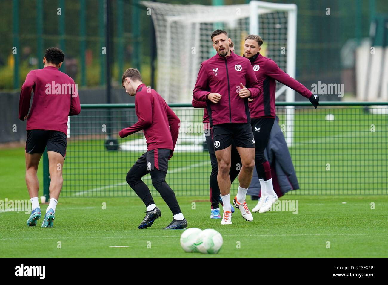 Aston Villa's Clement Lenglet during a training session at the Bodymoor ...