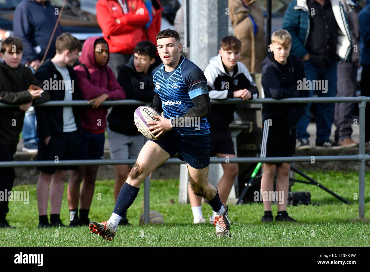 Trebanos, Wales. 21 October 2023. George Sheppard of Trebanos in action ...