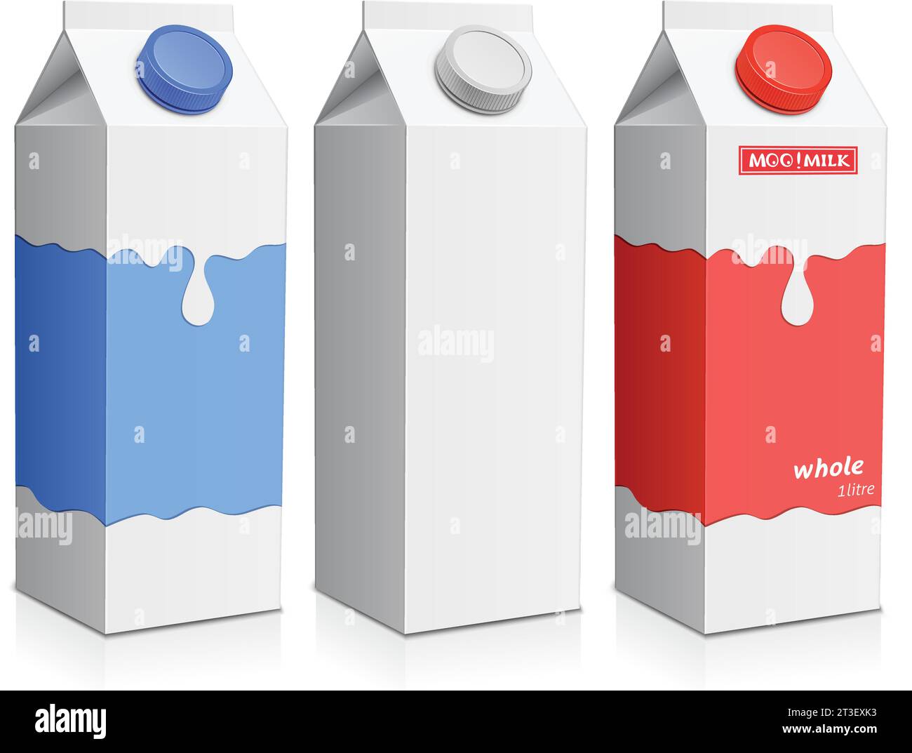 Milk carton with screw cap Stock Vector Images - Alamy