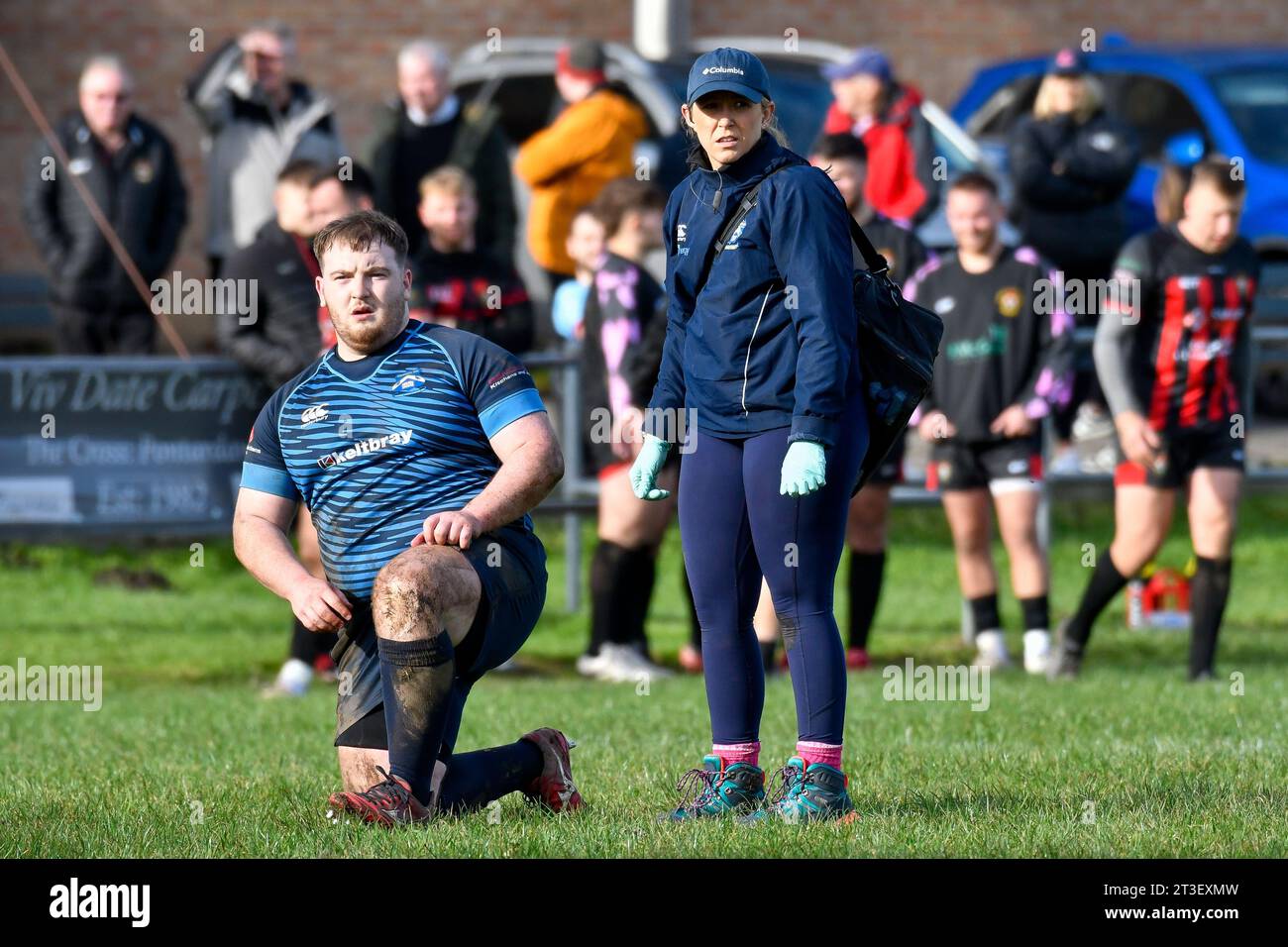 Trebanos, Wales. 21 October 2023. Chris Davies of Trebanos with Nia ...