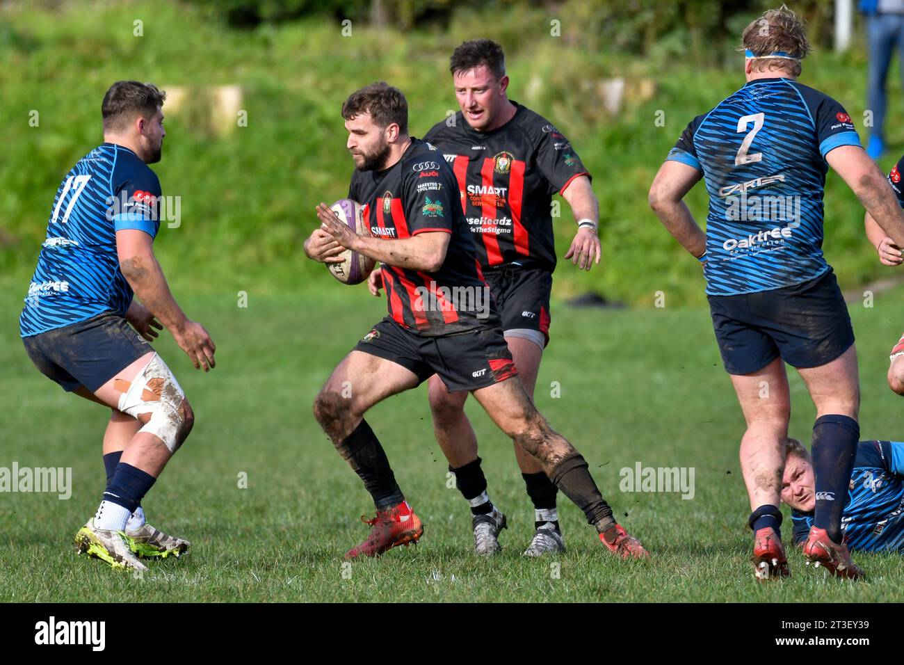 Trebanos, Wales. 21 October 2023. Kristian Jenkins of Maesteg Quins ...