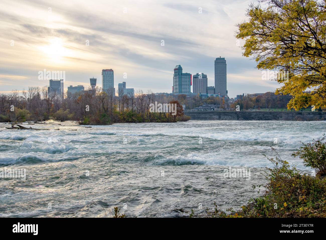 Upstream of Niagara Falls from Goat Island Niagara Falls State Park ...