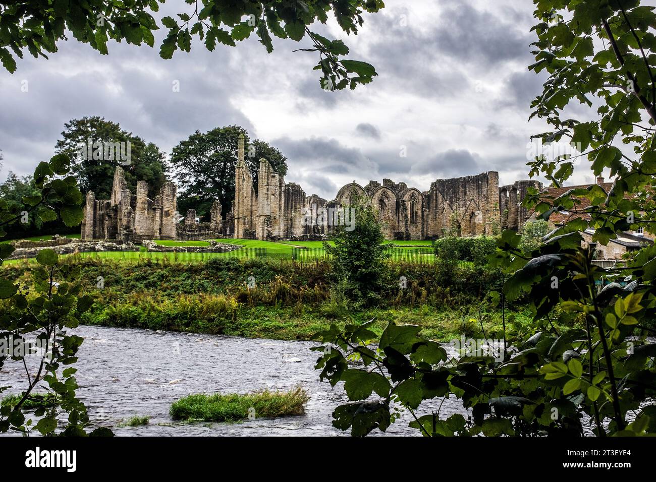 The River Wear flows past the ruins of Finchale Priory near Durham ...
