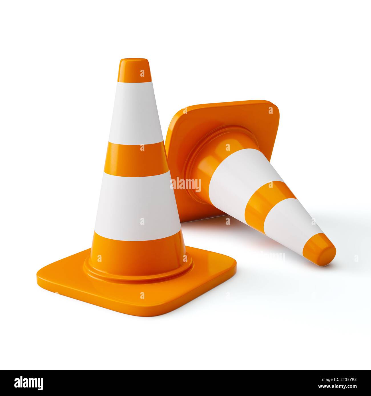 Orange highway traffic construction cones Stock Photo - Alamy