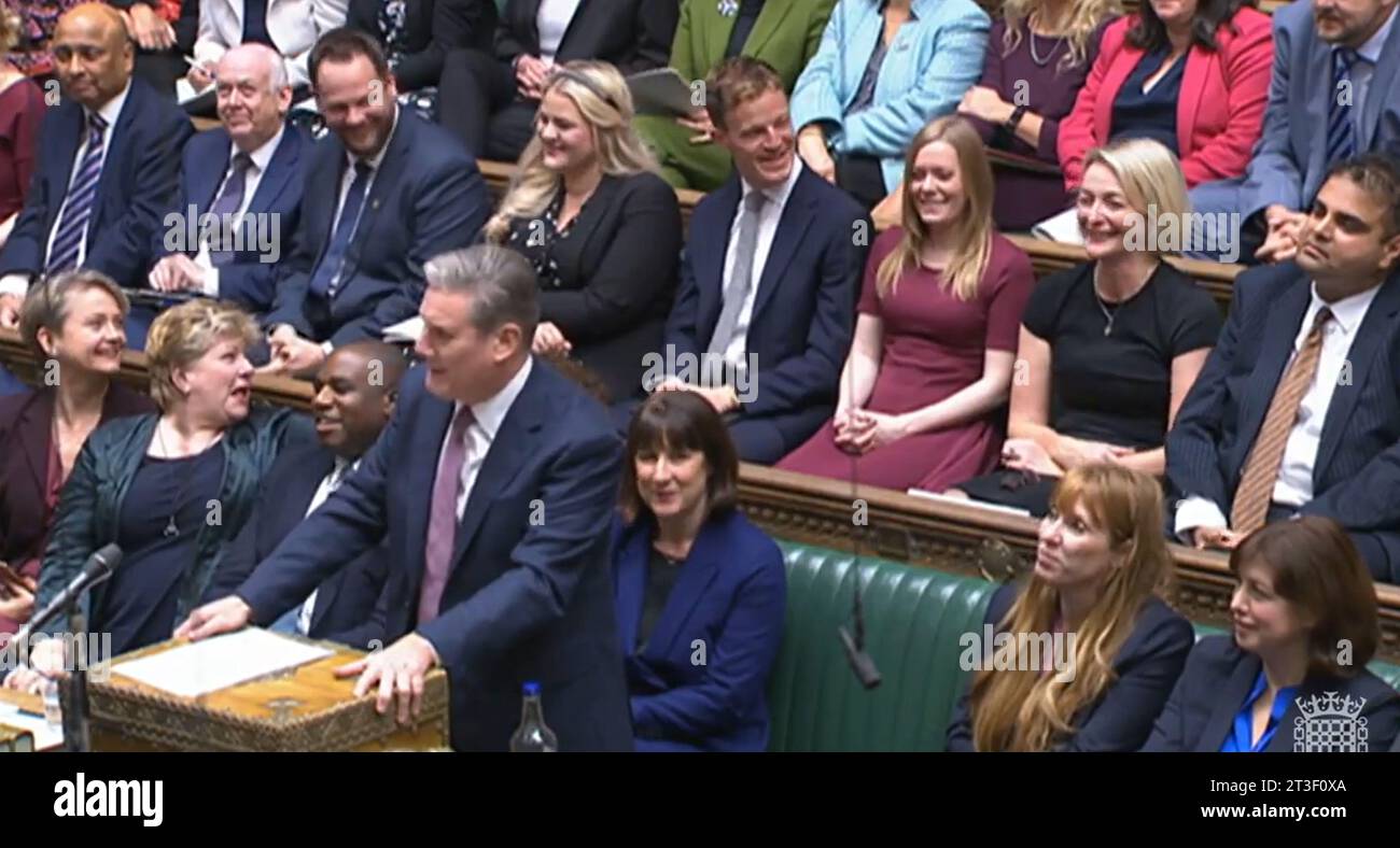 Labour leader Keir Starmer speaks during Prime Minister's Questions in ...