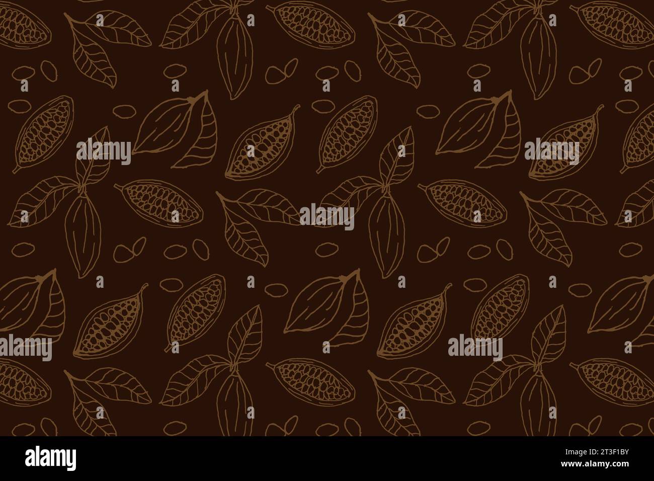 cocoa seamless pattern with beans and leaves Stock Vector Image & Art ...
