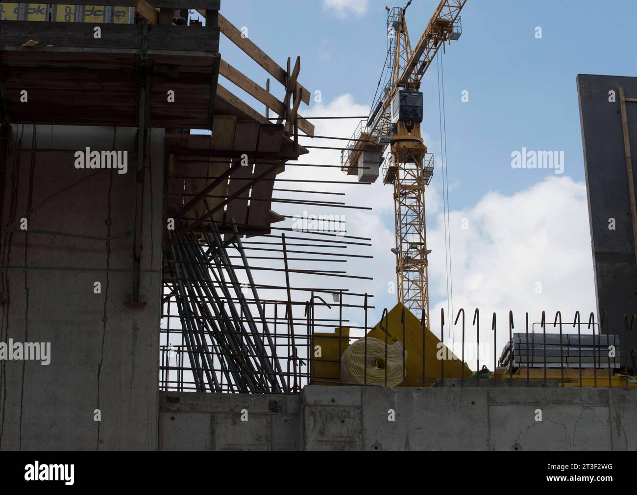 Construction crane in building industry, heavy machine at construction ...