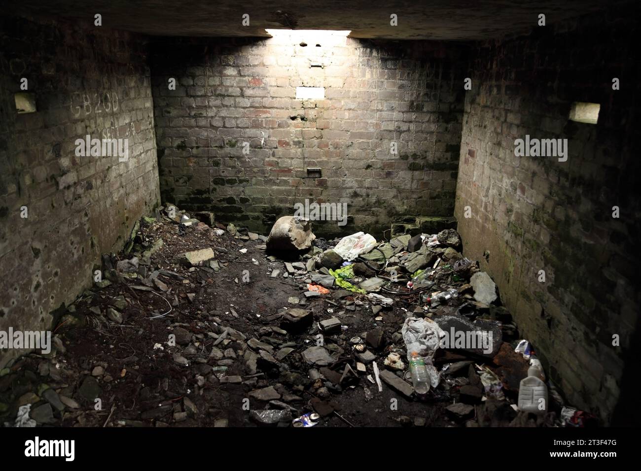 Interior of defensive bunker at the site of the World War 2 Chain Home ...