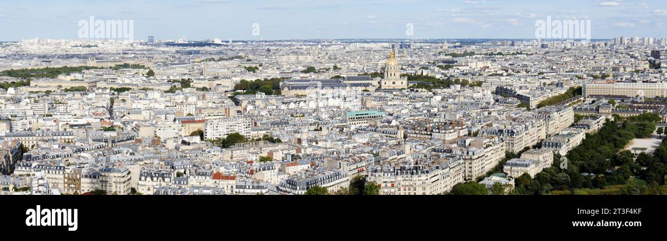Panorama picture overview of the sea of houses of Paris, urban life in ...
