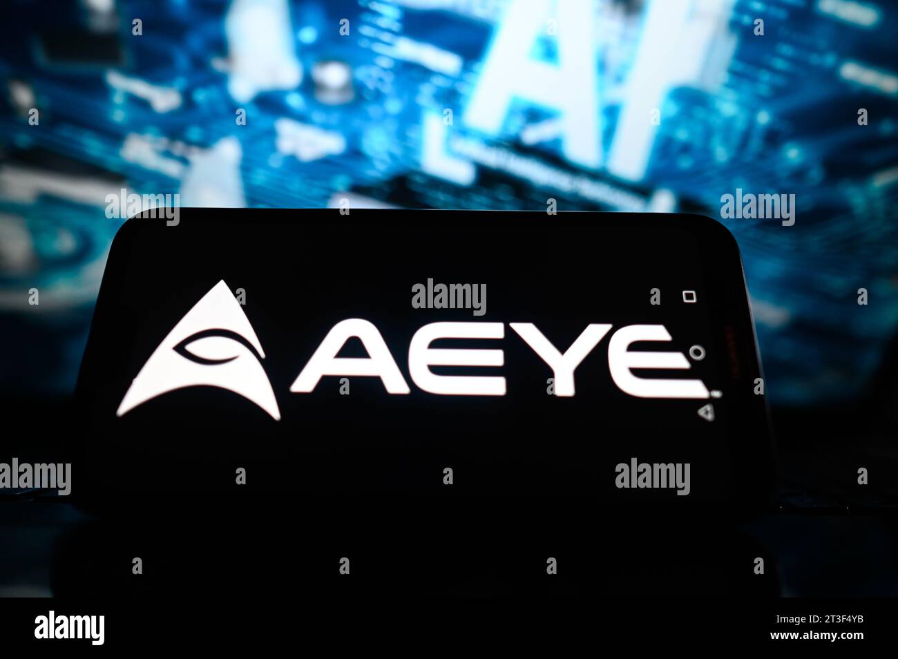 Poland. 25th Oct, 2023. In this photo illustration, an Aeye logo is ...