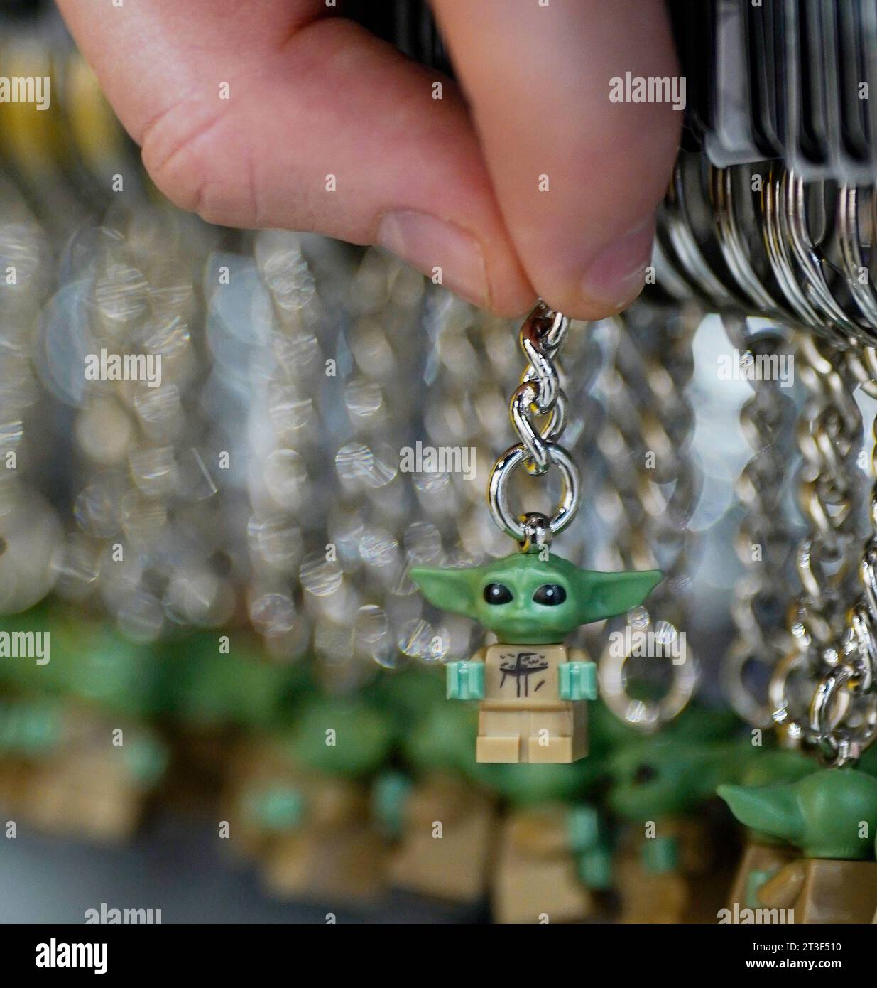Star wars Grogu or baby yoda key chains during a media preview of the ...