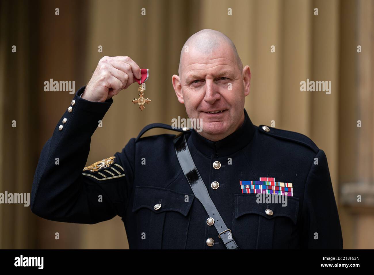 Warrant Officer Class 1 Andrew Stokes, Coldstream Guards, after being ...