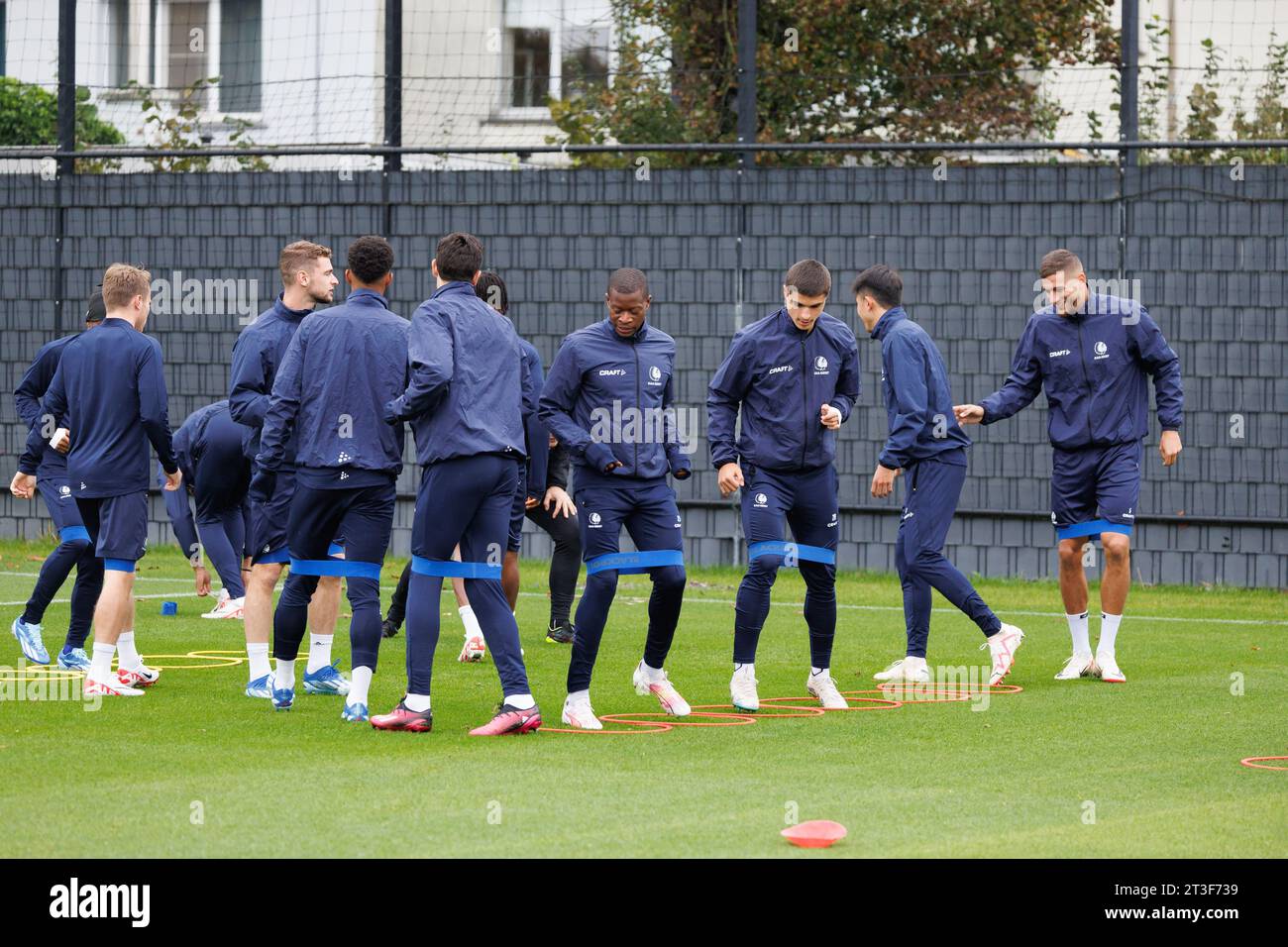 Gent, Belgium. 25th Oct, 2023. Gent's players pictured in action during ...