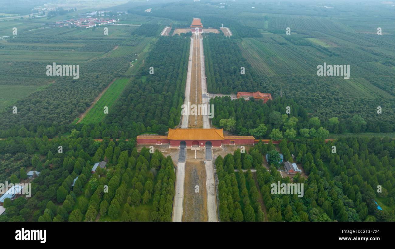 Zunhua, China - August 27, 2023: Aerial photos of the memorial archway ...