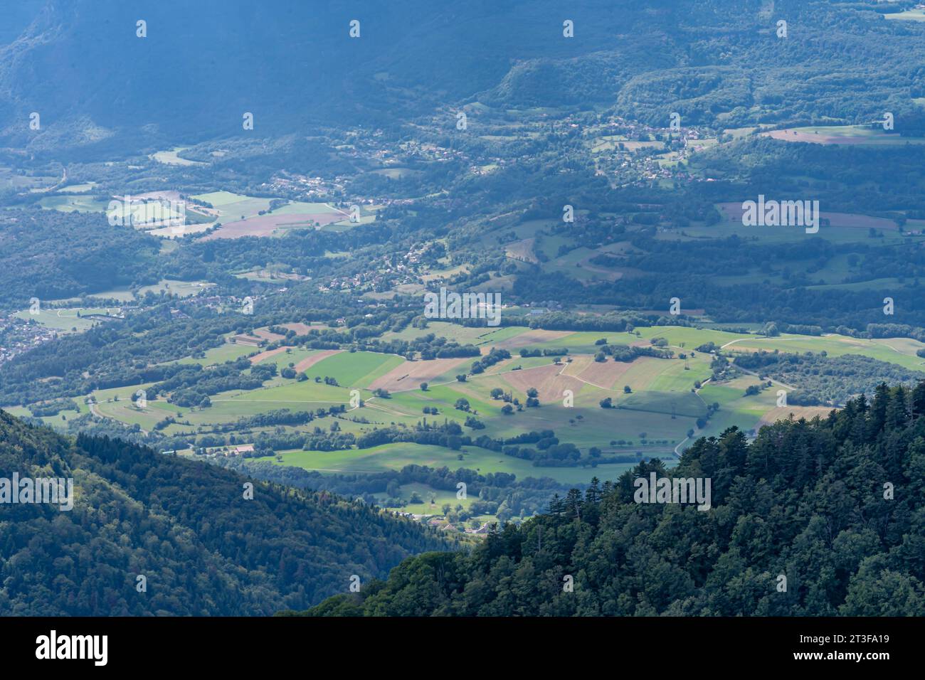 Grand Colombier Pass. View of the Col Du Grand Colombier, the forest ...