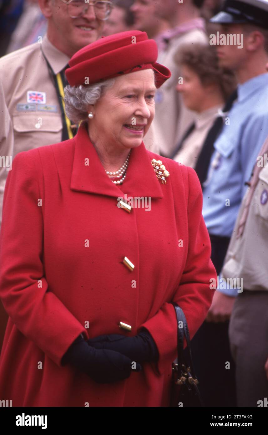 The Queen at the Scout's Parade, Windsor Castle on 20th April 1997 ...