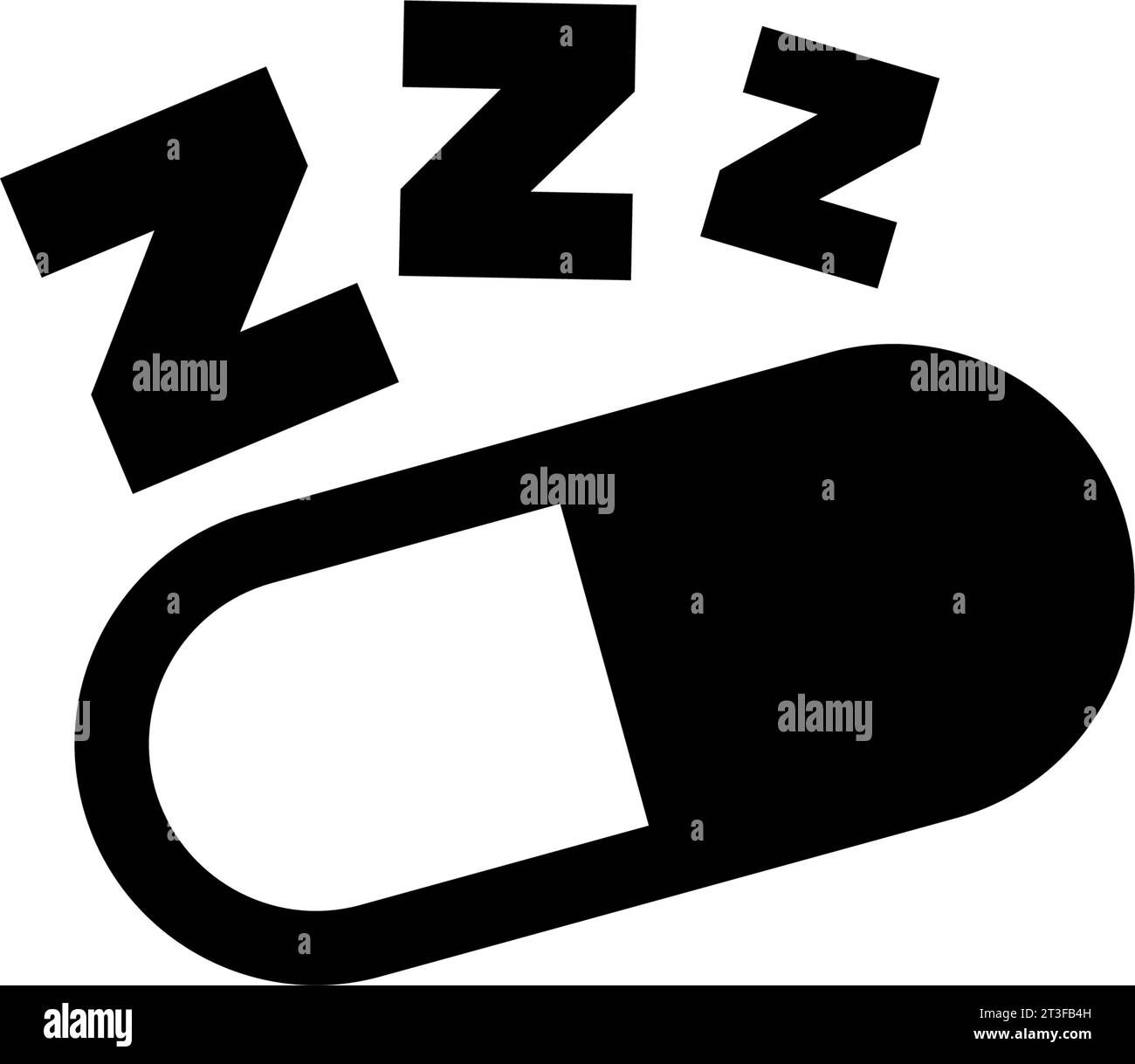 Sleeping Pill Capsule with zzz text. Flat Vector Icon illustration ...
