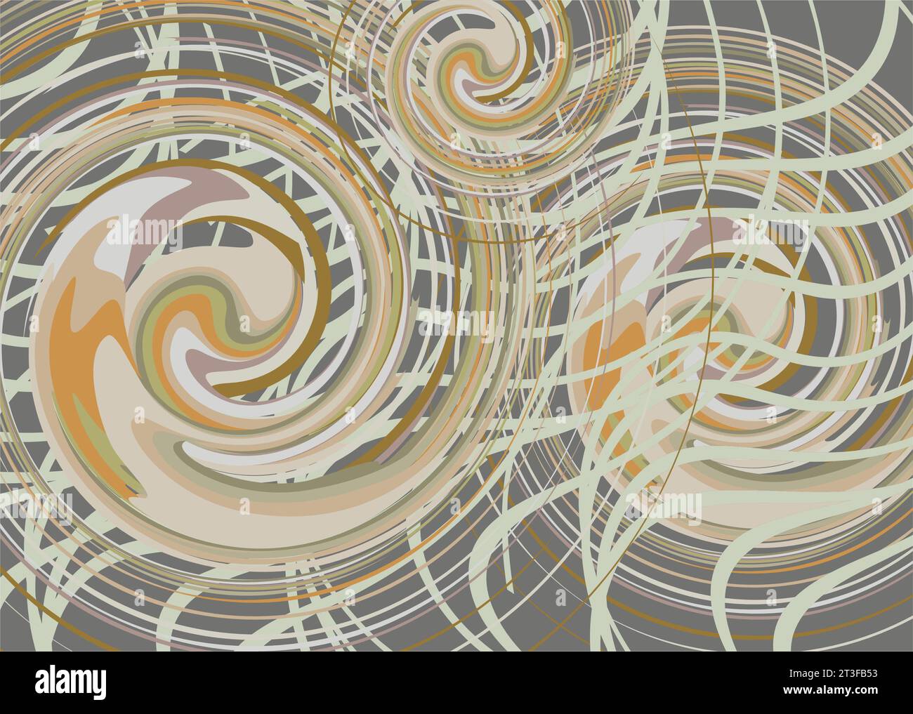 Abstract wavy background with spiral shapes in pastel-gray tonality ...