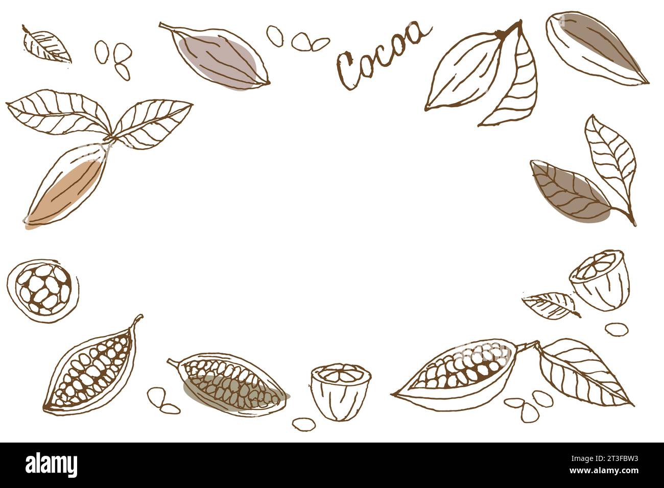 cocoa tree elements isolated on white background Stock Vector Image ...