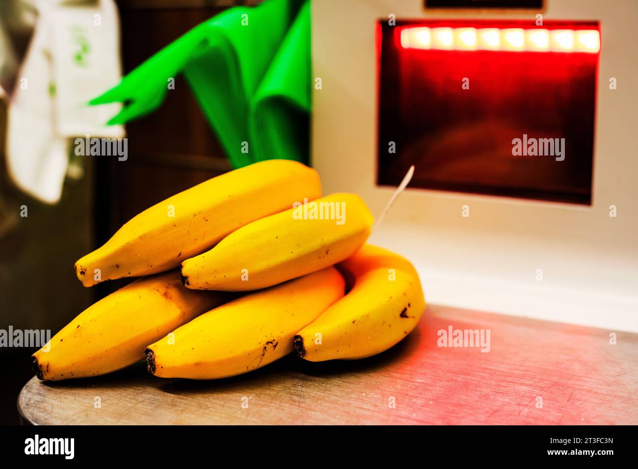 scan the barcode of bananas at the self-service checkout Stock Photo ...