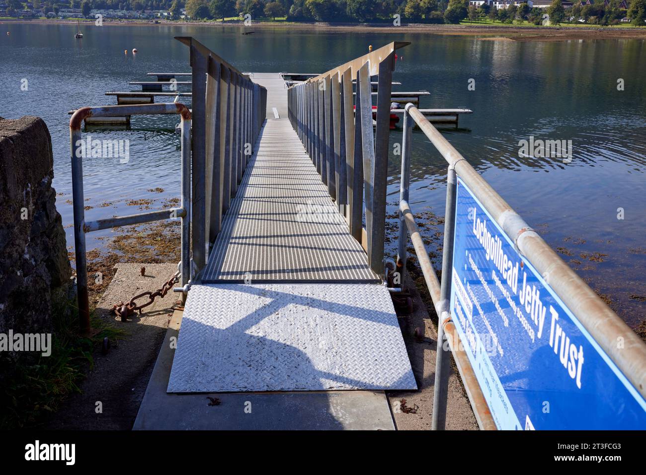 Owned by Lochgoilhead Jetty Trust, view of mobile walkway to floating ...