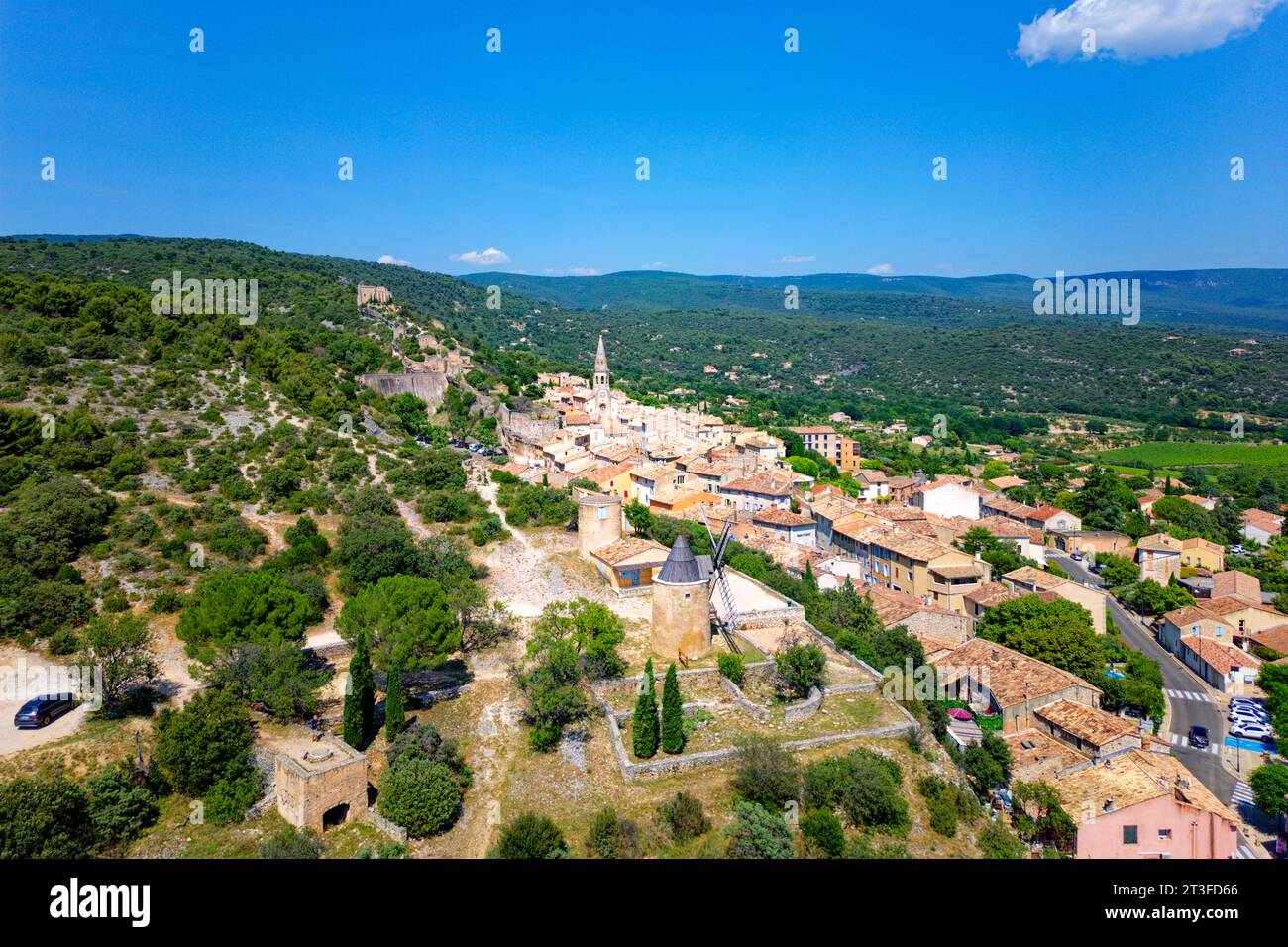 France, Vaucluse, Luberon Regional Natural Park, Saint-Saturnin-lès-Apt, 12th century windmill ...