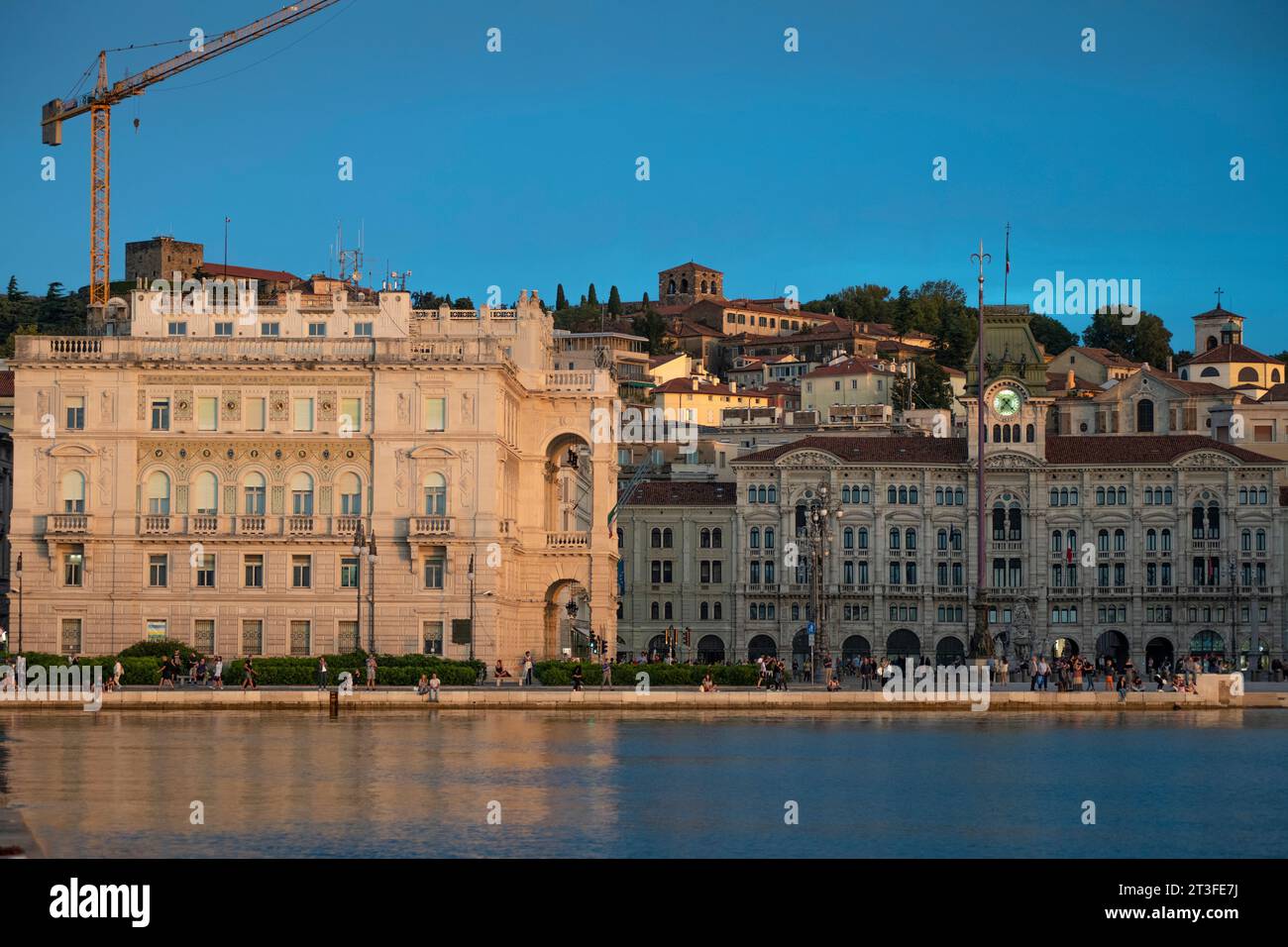 Trieste skyline at sunset: Unity of Italy Square (Piazza Unita d ...