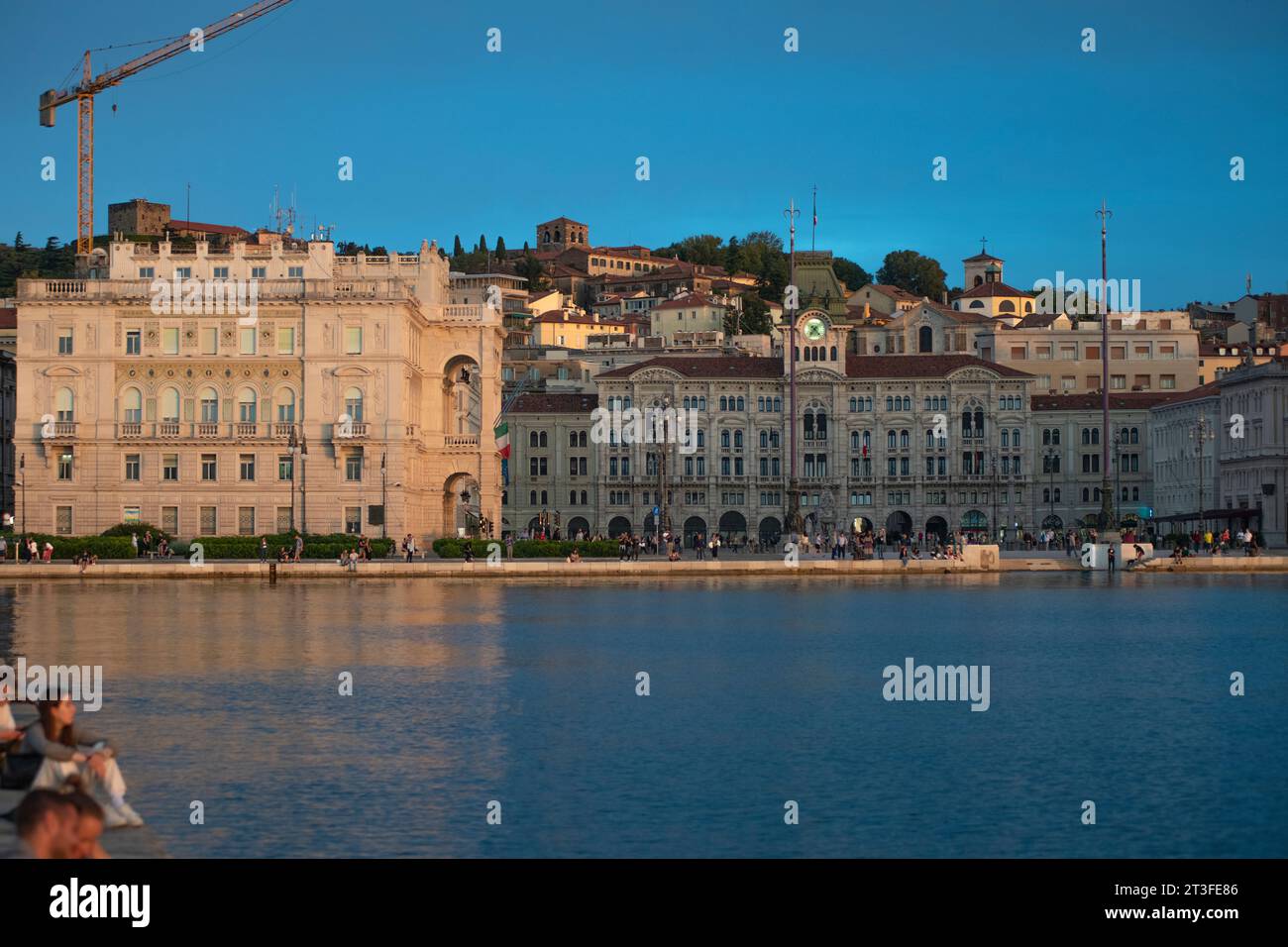 Trieste skyline at sunset: Unity of Italy Square (Piazza Unita d ...