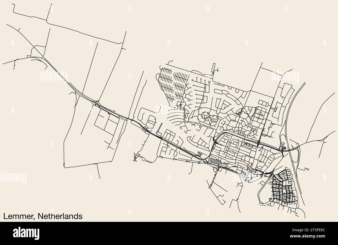 Street roads map of LEMMER, NETHERLANDS Stock Vector Image & Art - Alamy