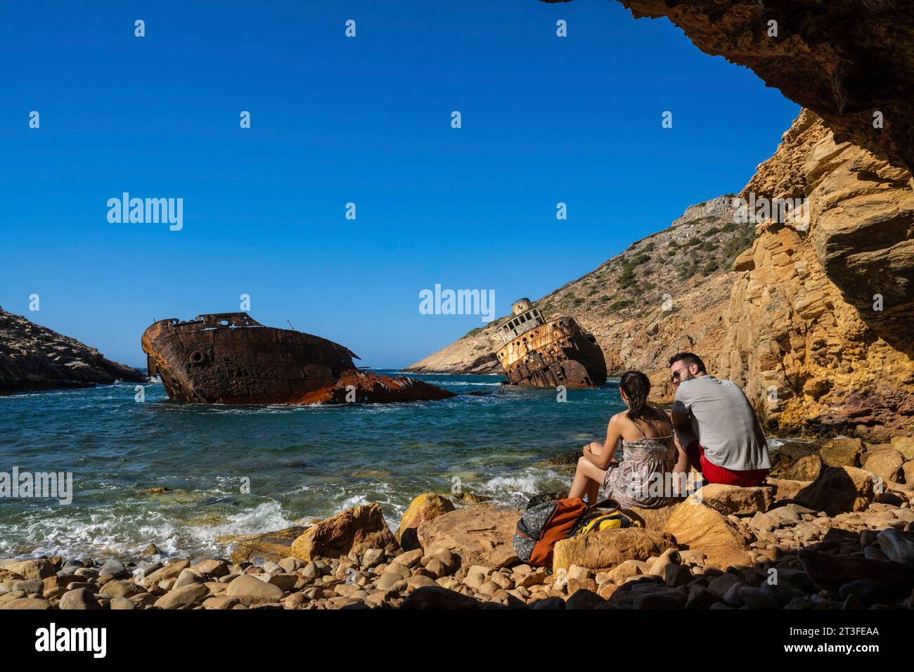 Greece, Aegean Sea, Eastern Cyclades archipelago, Amorgos island ...