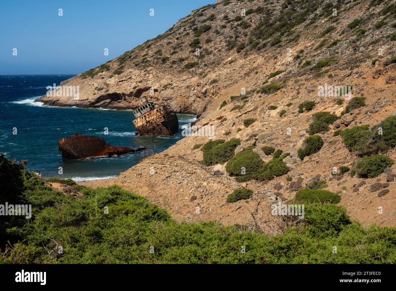 Greece, Aegean Sea, Eastern Cyclades archipelago, Amorgos island ...