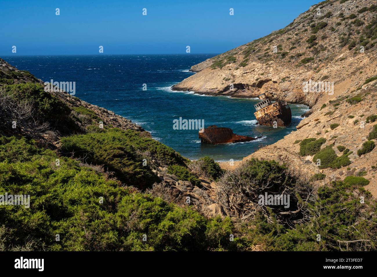 Greece, Aegean Sea, Eastern Cyclades archipelago, Amorgos island ...