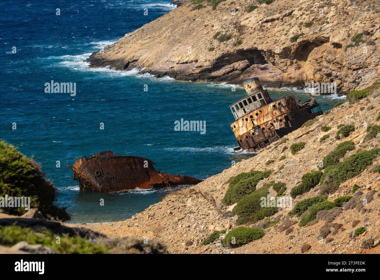 Greece, Aegean Sea, Eastern Cyclades archipelago, Amorgos island ...