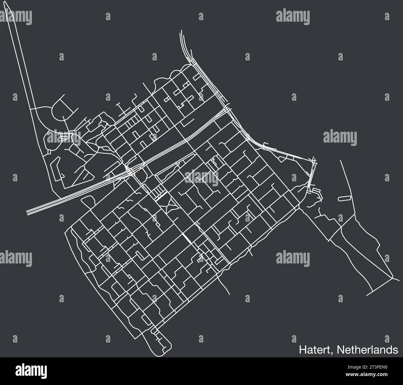 Street roads map of HATERT, NETHERLANDS Stock Vector Image & Art - Alamy