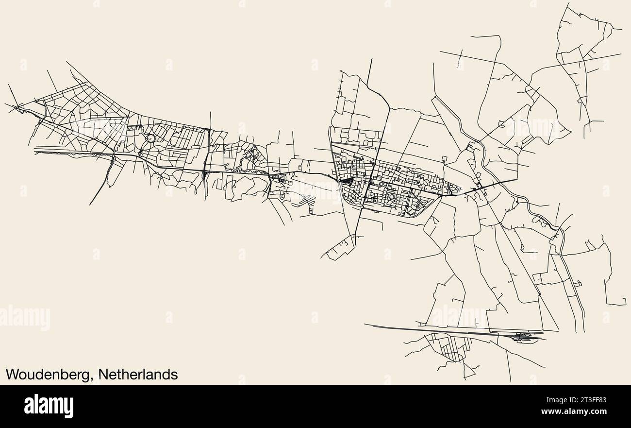 Street roads map of WOUDENBERG, NETHERLANDS Stock Vector Image & Art ...