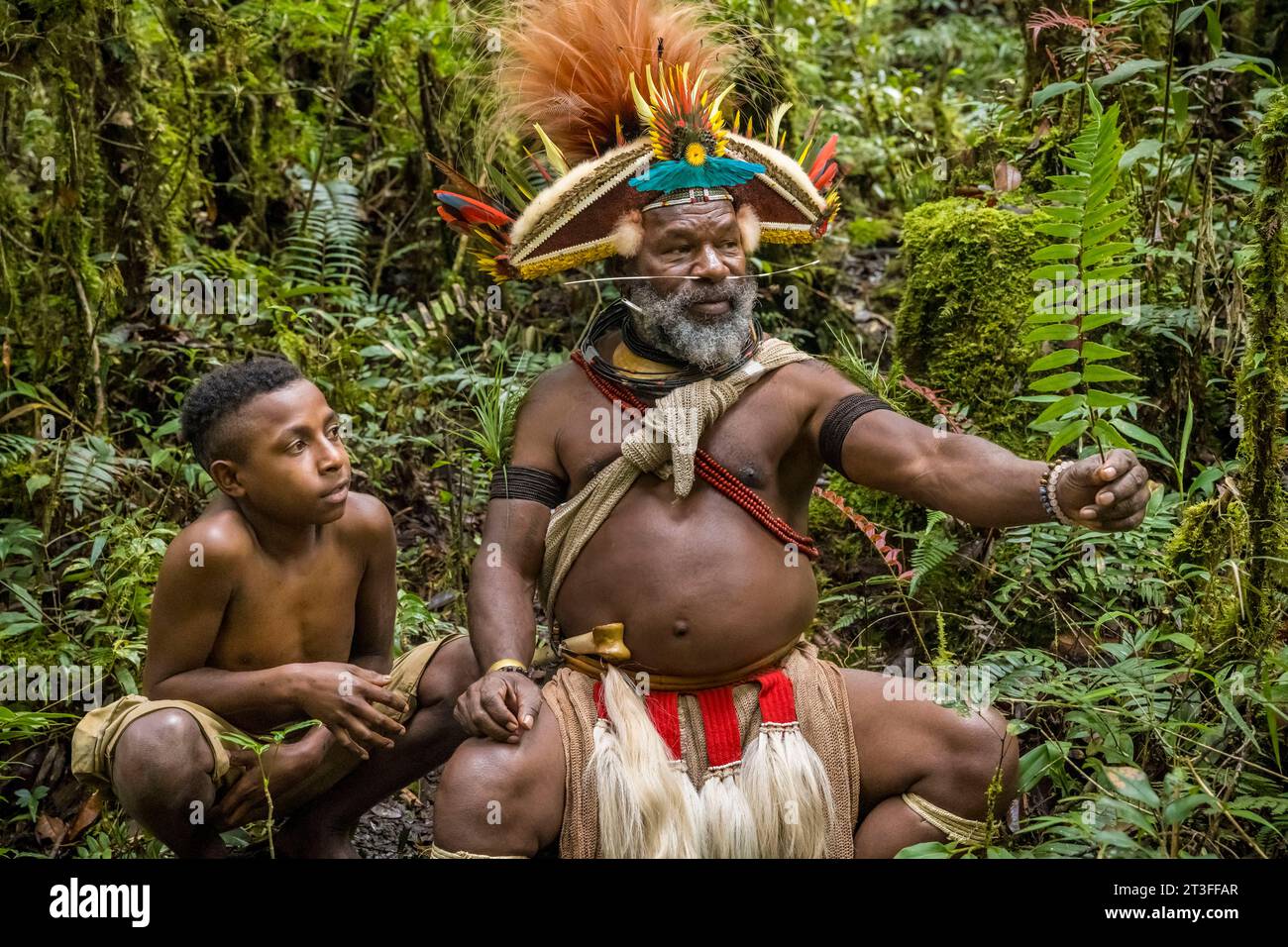 Papua New Guinea, Hela province, Ambua forest, chief Mundiya Kepanga ...