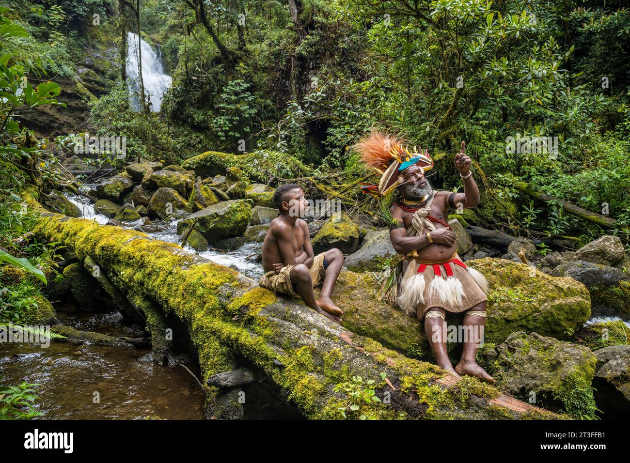 Papua New Guinea, Hela province, Ambua forest, chief Mundiya Kepanga ...