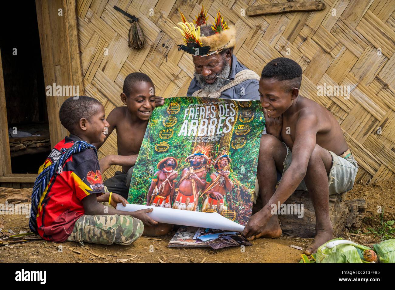 Papua New Guinea, Hela province, village of Kobe Tumbiali, chief ...