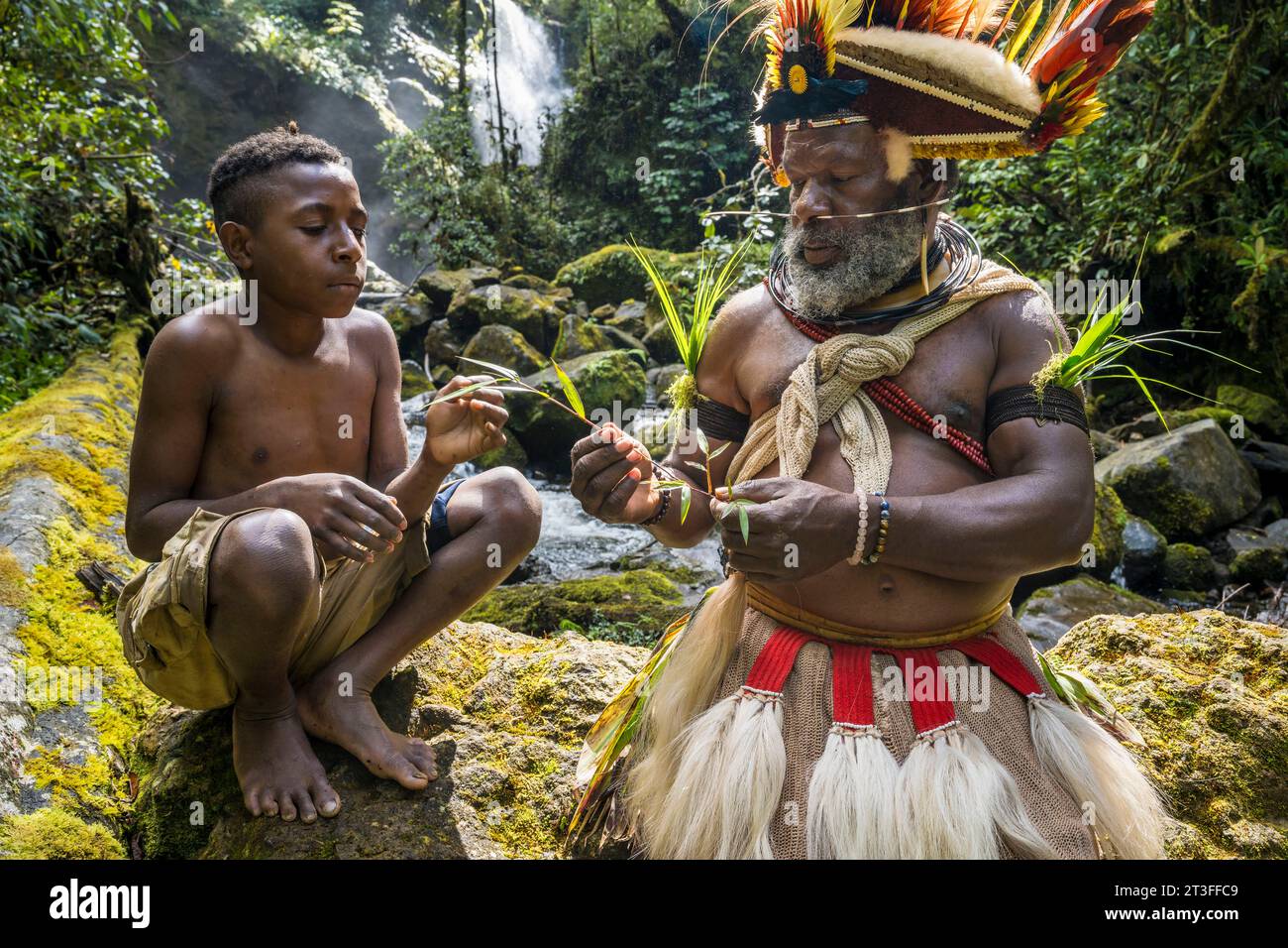 Papua New Guinea, Hela province, Ambua forest, chief Mundiya Kepanga ...