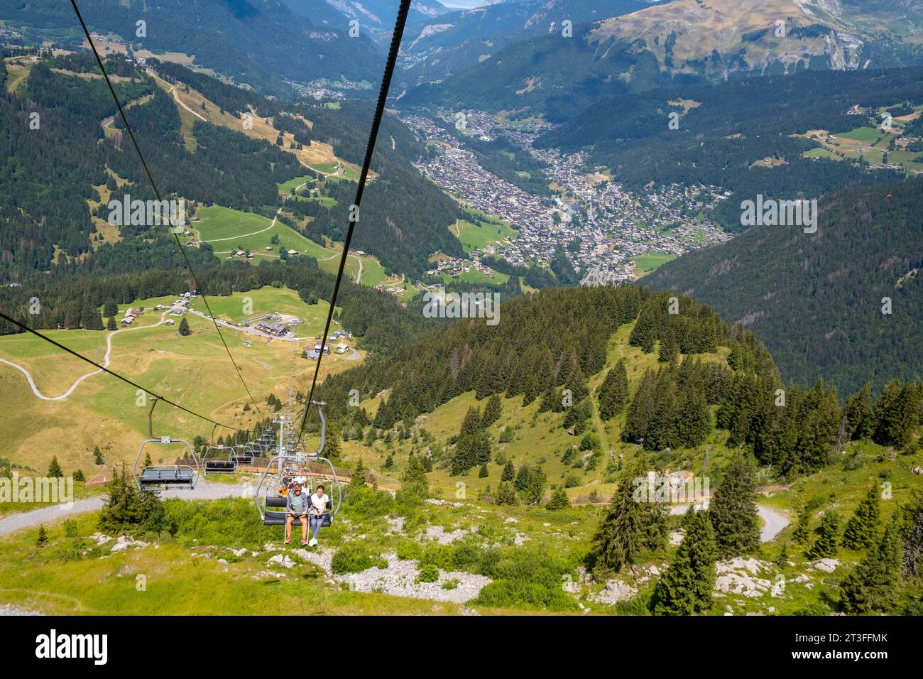 France, Haute Savoie, Aulps valley, Morzine, Pointe De Nyon chairlift ...