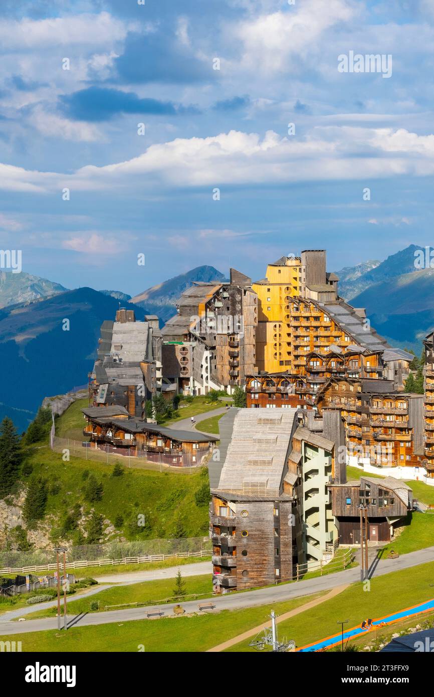 France, Haute Savoie, Avoriaz 1800, the station in summer Stock Photo ...