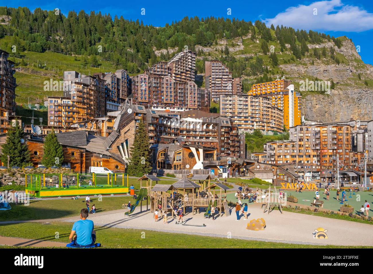 France, Haute Savoie, Avoriaz 1800, the station in summer Stock Photo ...